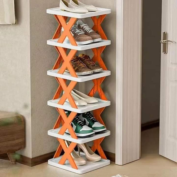 Foldable Zig zag shoe rack in 6 layers – SouqPakistan